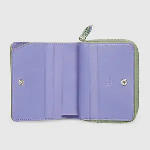Gucci Bi-color Gg Marmont Mini Zip Wallet Leather