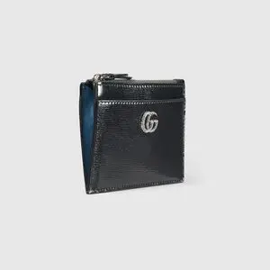 Gucci Gg Marmont Zip Key Pouch Leather - Grey