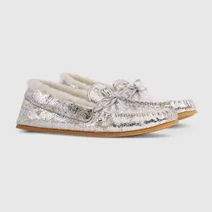 Gucci Leather Driver Loafer With Merino Wool Lining
