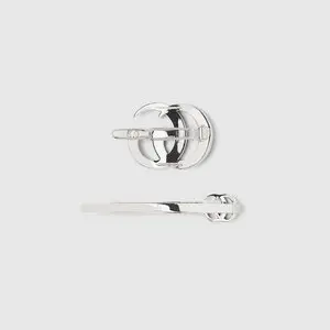Gucci Double G Crystal Hair Slide Set - Silver