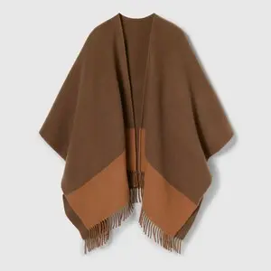 Gucci Wool Cashmere Cape With Logo