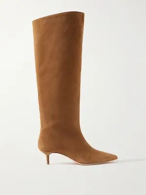 Staud Sebastian Suede Knee Boots - Brown