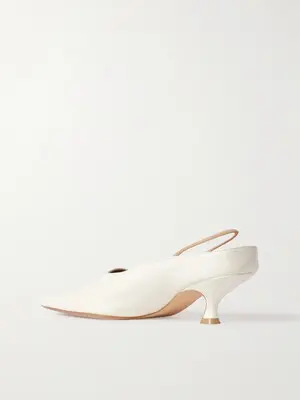Calvin Klein Anna Convertible Leather Mules - Neutrals