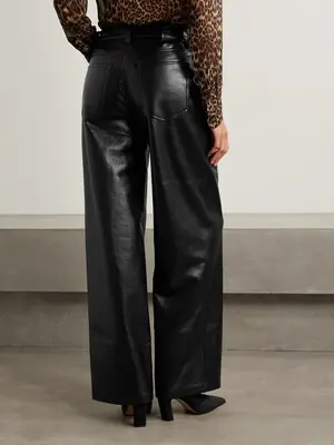 ANINE BING Manon Leather Wide-leg Pants