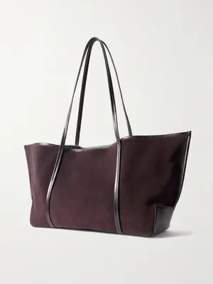ST. AGNI Bateau Leather-trimmed Suede Tote
