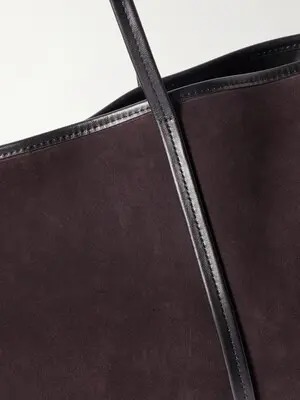 ST. AGNI Bateau Leather-trimmed Suede Tote