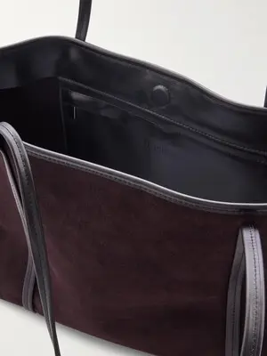 ST. AGNI Bateau Leather-trimmed Suede Tote