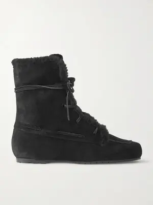 AeydĒ Paul Shearling Ankle Boots - Black