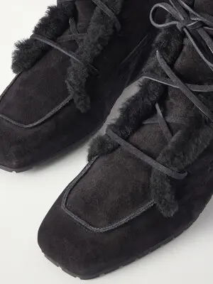 AeydĒ Paul Shearling Ankle Boots - Black