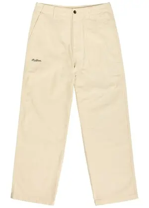 MALBON Logo-embroidered Cotton Trousers - Beige
