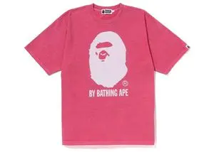 A BATHING APE Overdye Bathing Ape Relaxed Fit Tee Shirt - Pink