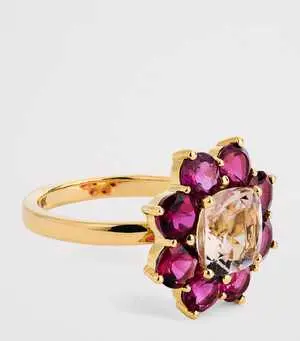JENNIFER MEYER Rubellite And Gemstone Flower Ring