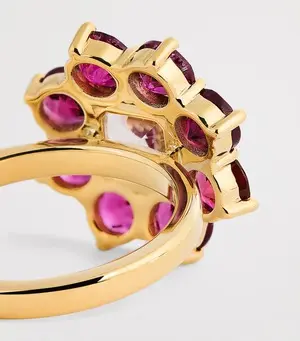 JENNIFER MEYER Rubellite And Gemstone Flower Ring