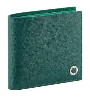 BVLGARI Leather Compact Wallet - Green