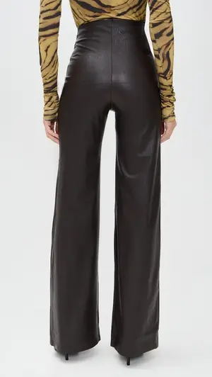 Commando Faux Leather Wide-leg Pant - Espresso