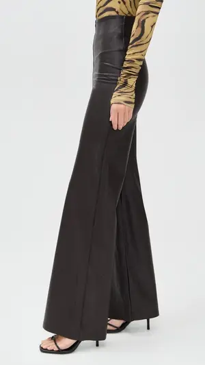 Commando Faux Leather Wide-leg Pant - Espresso