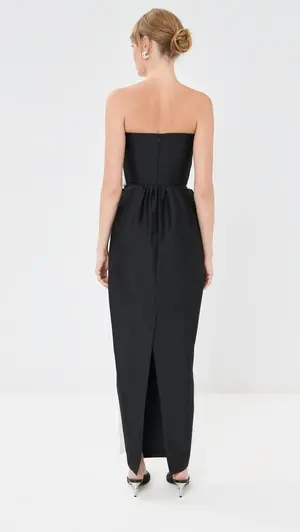 Bernadette Lina Strapless Maxi Dress - Black / White