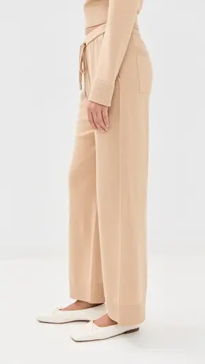 Simkhai Wide Leg Knit Pants - Light Camel