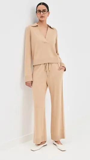 Simkhai Wide Leg Knit Pants - Light Camel