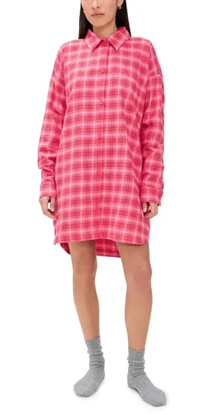 BEDHEAD PAJAMAS High-low Boyfriend Collared Shirt