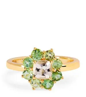 JENNIFER MEYER Flower Gemstone Ring - Gold