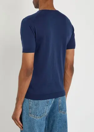 John Smedley Belden Fine-knit Cotton T-shirt - Dark Blue