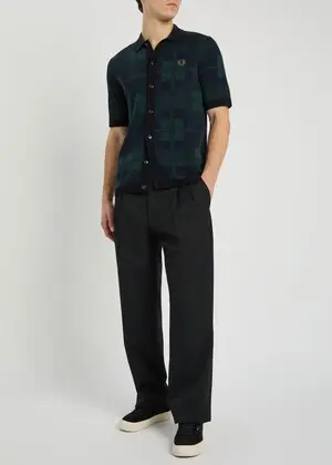 Fred Perry Tartan Cotton Shirt - Navy