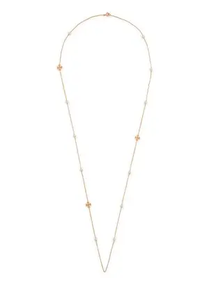 Tory Burch Moondance Long Pearl-embellished 18kt -plated Necklace - Gold