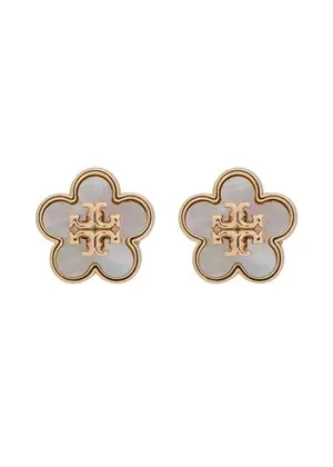Tory Burch Forget Me Not Gold-Plated Stud Earrings Pearl