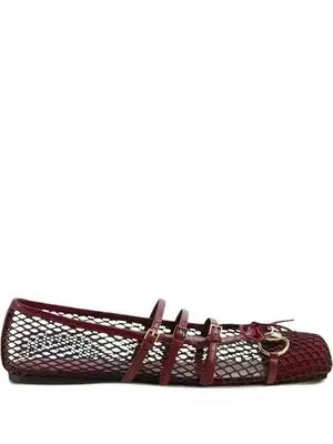Gucci Dusty Rose Pink Net Detail Ballet Flats