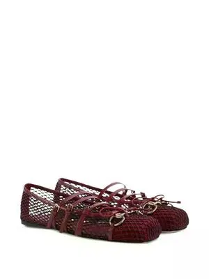 Gucci Dusty Rose Pink Net Detail Ballet Flats