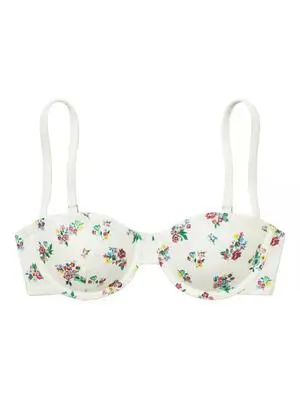 Tory Burch Printed Underwire Bikini Top - White