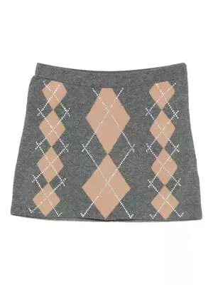 Retrofete Cecilie Argyle-pattern Mini Skirt - Grey