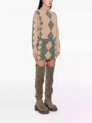 Retrofete Cecilie Argyle-pattern Mini Skirt