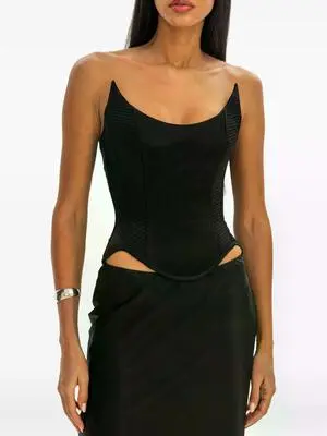 MOOS STUDIO Velvet Edge Corset - Black