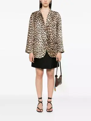 La Prestic Ouiston Leopard Print Single-breasted Blazer