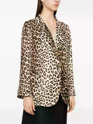 La Prestic Ouiston Leopard Print Single-breasted Blazer