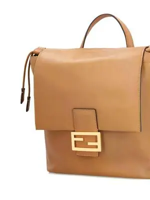 Fendi Ff-clasp Backpack - Brown