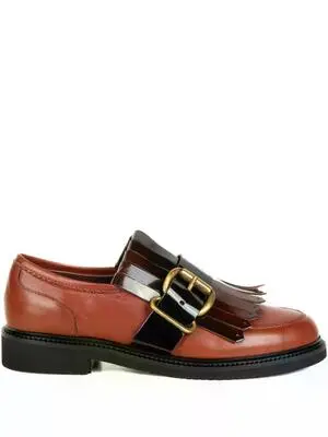 VIOLA RICCI Fringed Buckle Loafers - Brown