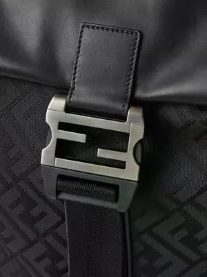 Fendi Flux Buckle Backpack - Black