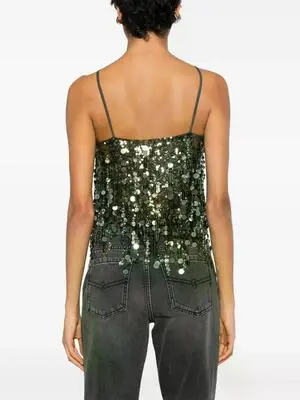 Blumarine Sequin Embellished Top - Green