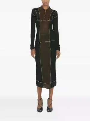 Tory Burch Colour-block Polo Top With Contrasting Stitching - Black