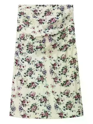 Tory Burch Printed Velvet Midi Skirt - Neutrals
