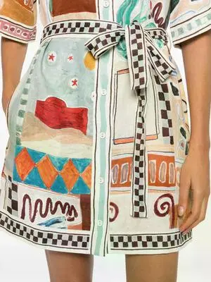 ALEMAIS Abstract-print Mini Dress - Neutrals