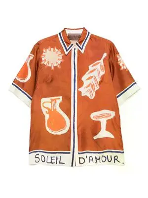 ALEMAIS Soleil D´amour Graphic-print Shirt - Brown