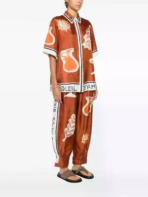 ALEMAIS Soleil D´amour Graphic-print Shirt - Brown