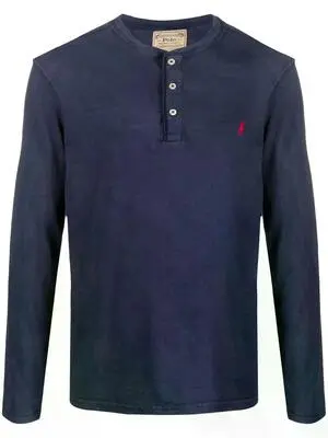 Polo Ralph Lauren Button Down Embroidered Logo T-shirt - Blue