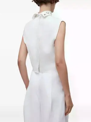 OSKLEN Embellished Sleeveless Linen Shirt