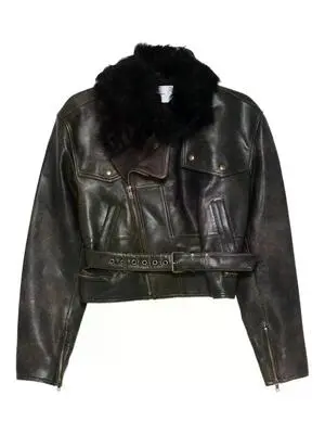 Alex Perry Fur Belted Jacket