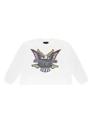 WHO DECIDES WAR Diplomats Decide Graphic Sweatshirt - White